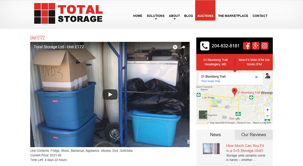 Find Online Storage Unit Auctions | Total Storage Winnipeg